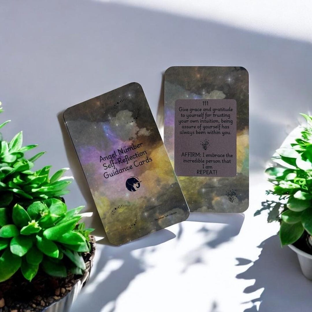 Angel Number Self-reflection Guidance Cards - Etsy
