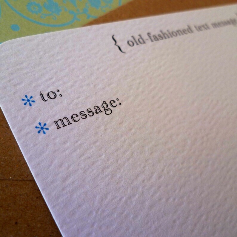 Old Fashioned Text Message Pack of 6 Notecards Penpal writing | Etsy