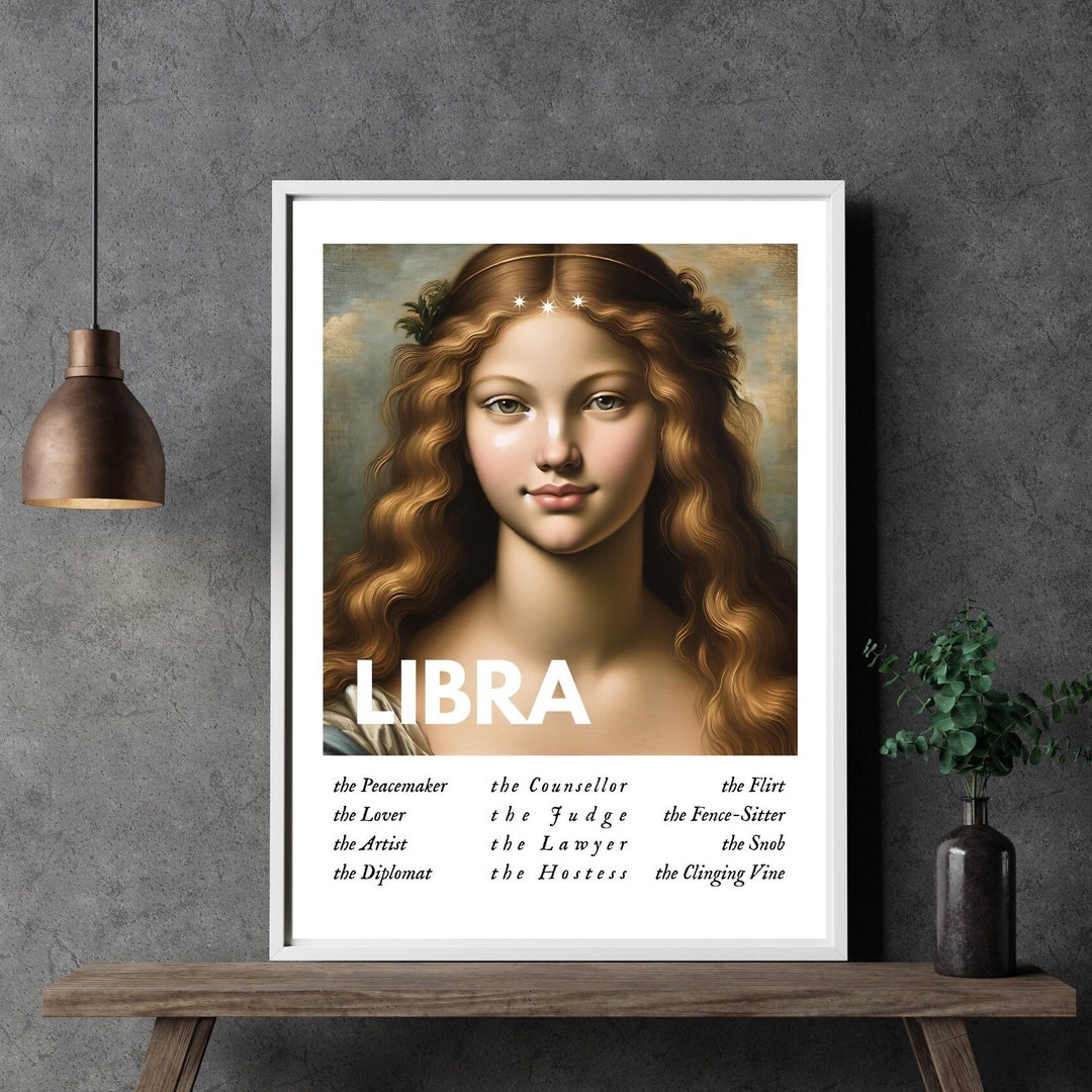 Libra Archetypes Poster, Libra PRINTABLE Wall Art, Libra Zodiac Print ...