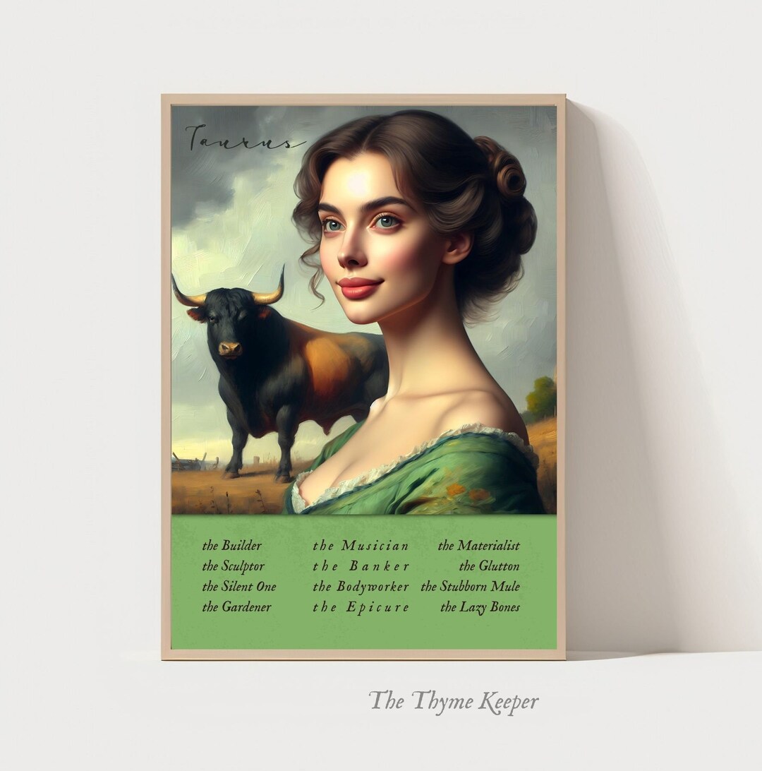 Printable Taurus Poster Taurus Wall Art Taurus Sun Sign Zodiac Print ...