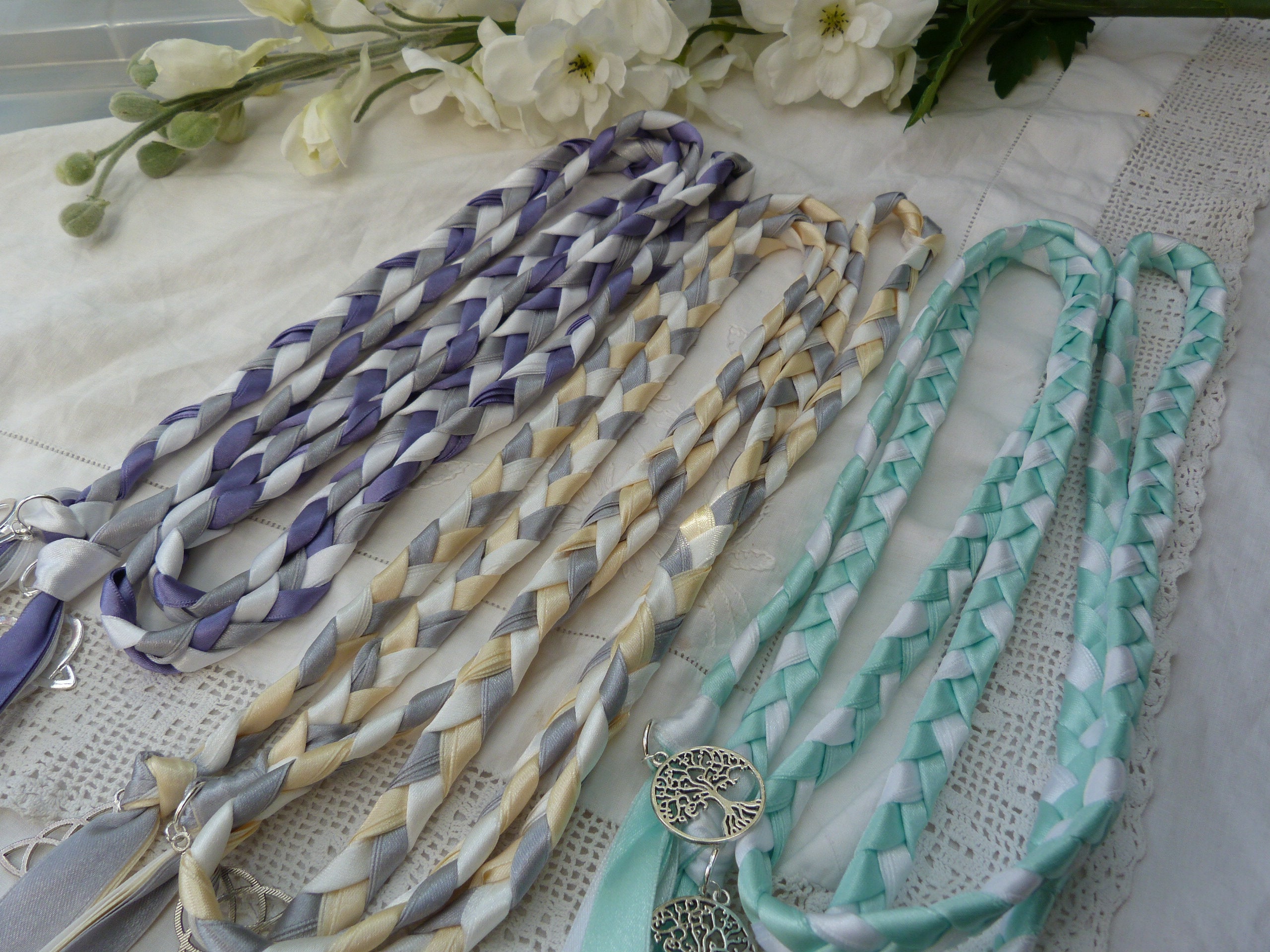 CUSTOM Set of 3 Wedding Cords - Choose Your Colours and Charms ...