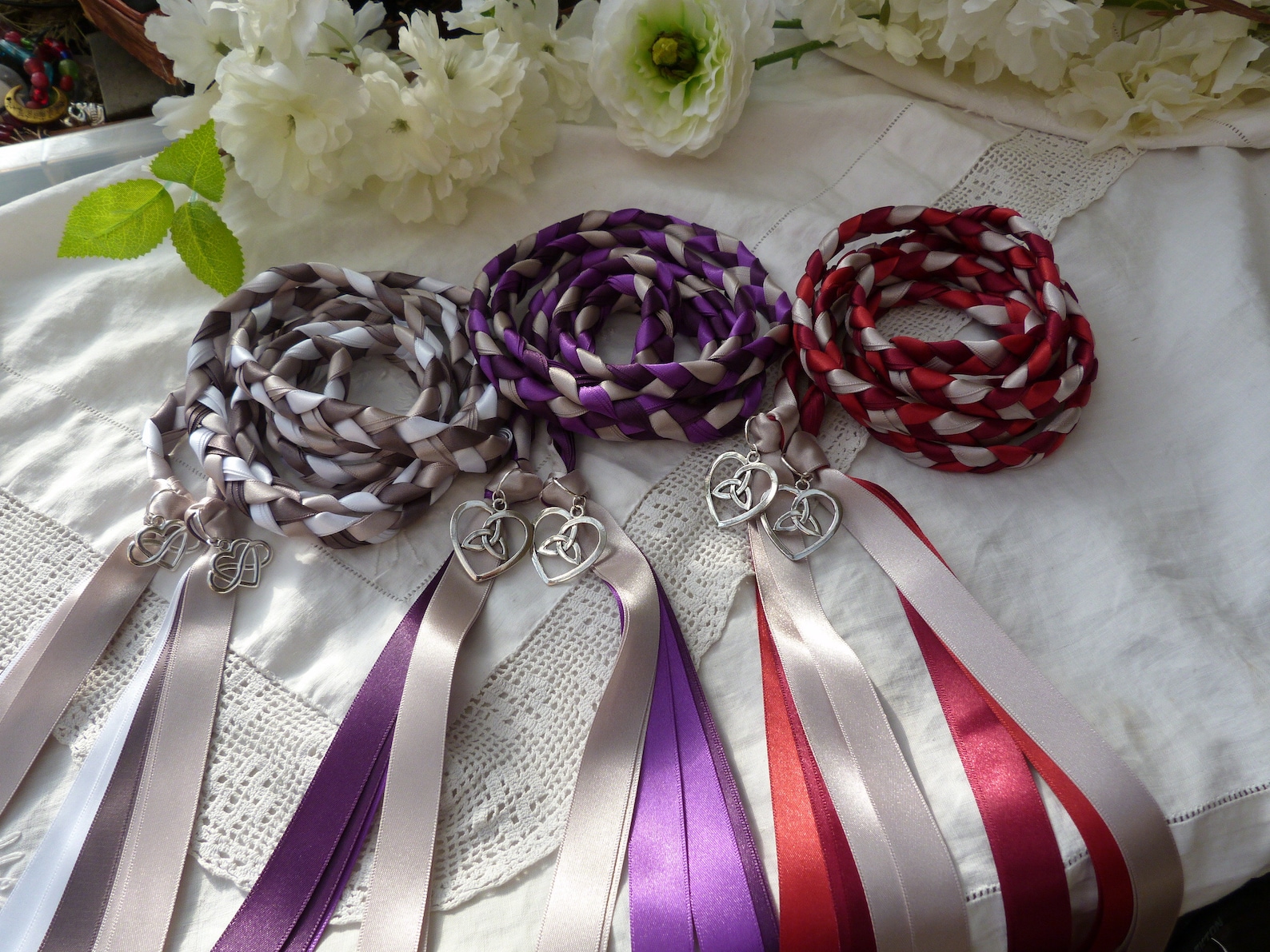 CUSTOM Set of 3 Wedding Cords Choose Your Colours and Charms - Etsy