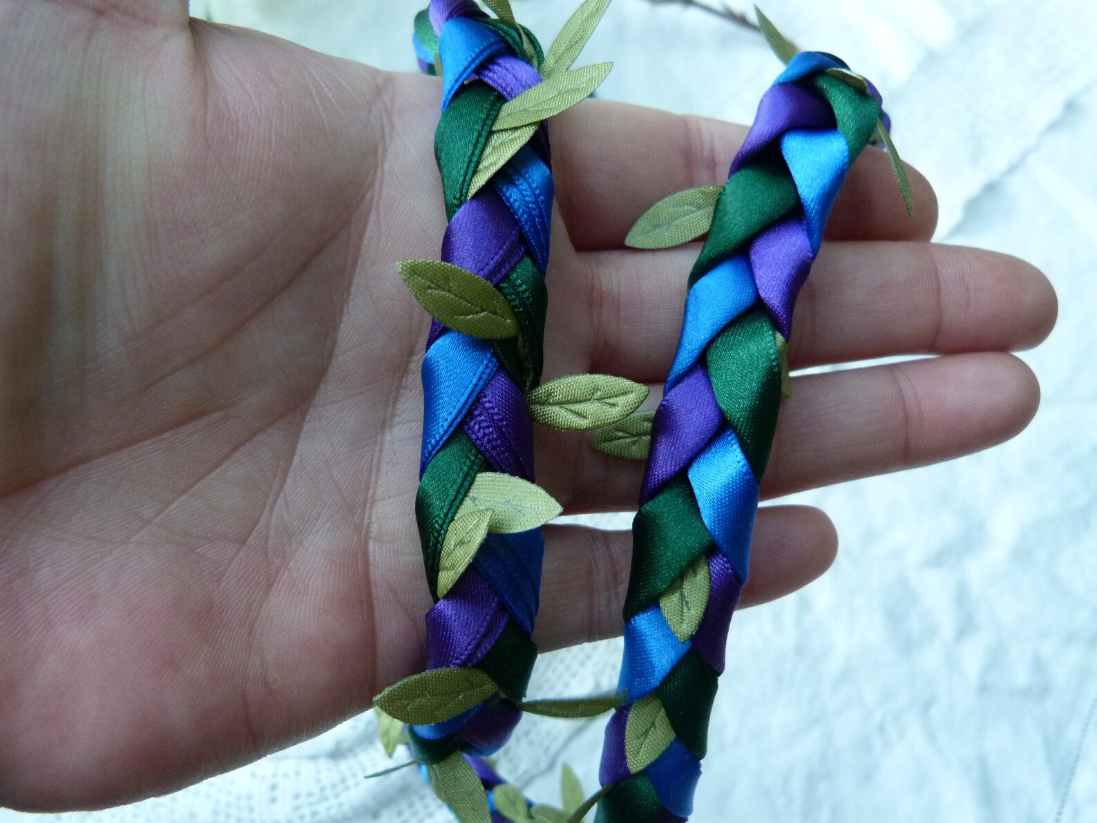 Green Leaf Handfasting Wedding Binding Cord Royal Blue Deep | Etsy UK