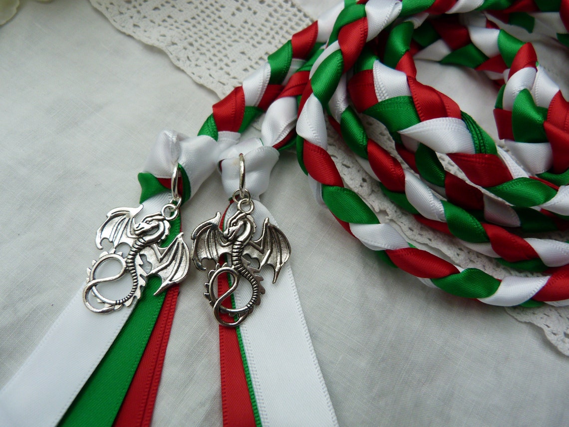 Welsh Hand Fasting Wedding Cord With Dragon Charms - Etsy