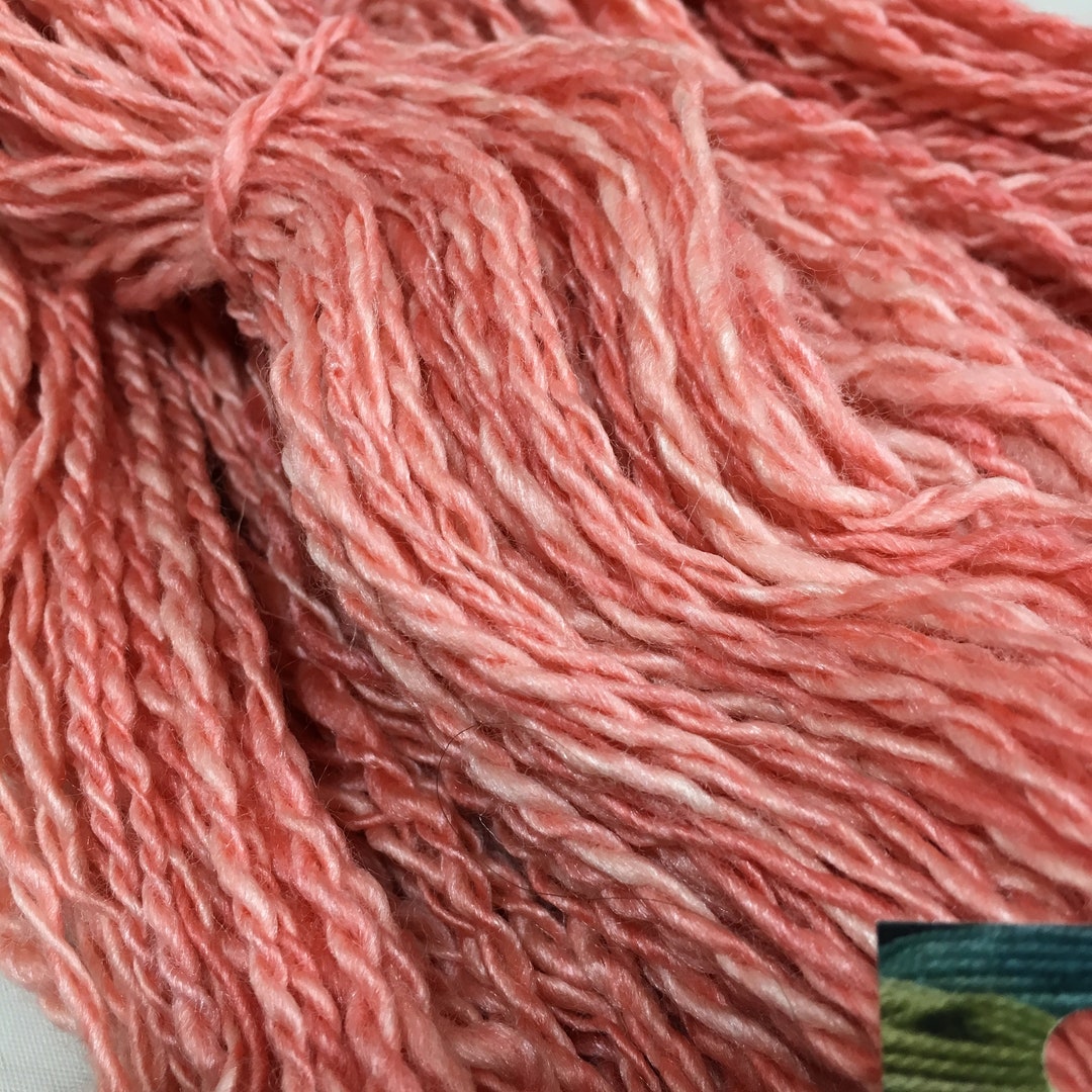 Promo Code:wool15 Handspun Coral Color Yarn Knit Weave Crochet 75/25 ...