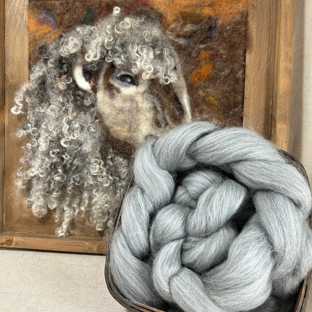 Promo Code:wool15 SILVER Heather Merino 21.5 Micron Wool 4oz Merino ...