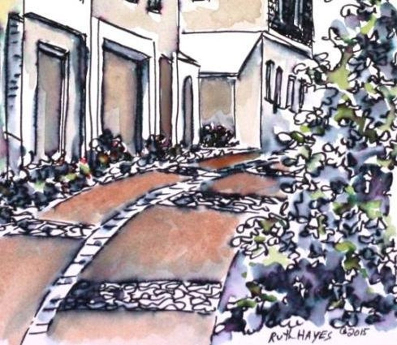 German Street Drawing, Architectural Art, Speedball Original Pen and ...