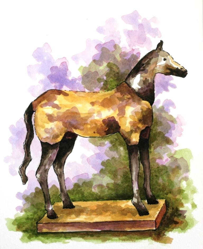 Watercolor Horse Original Primitive Art 7.5 X 10 - Etsy