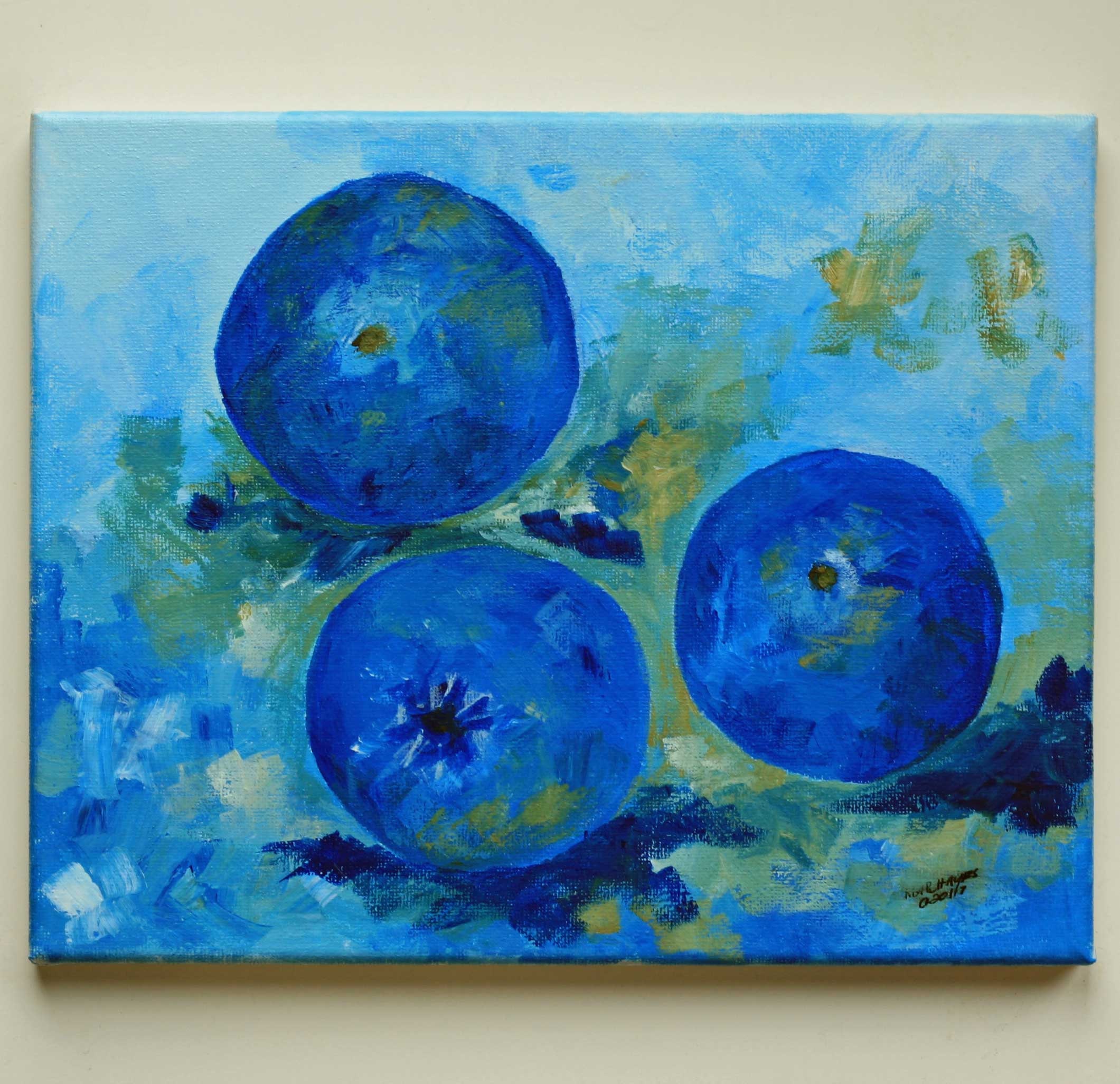 Blueberry fruit painting 10x8 original acrylic country | Etsy