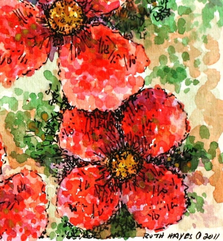 Floral Pointillism Painting Original Abstract Art Pen and | Etsy