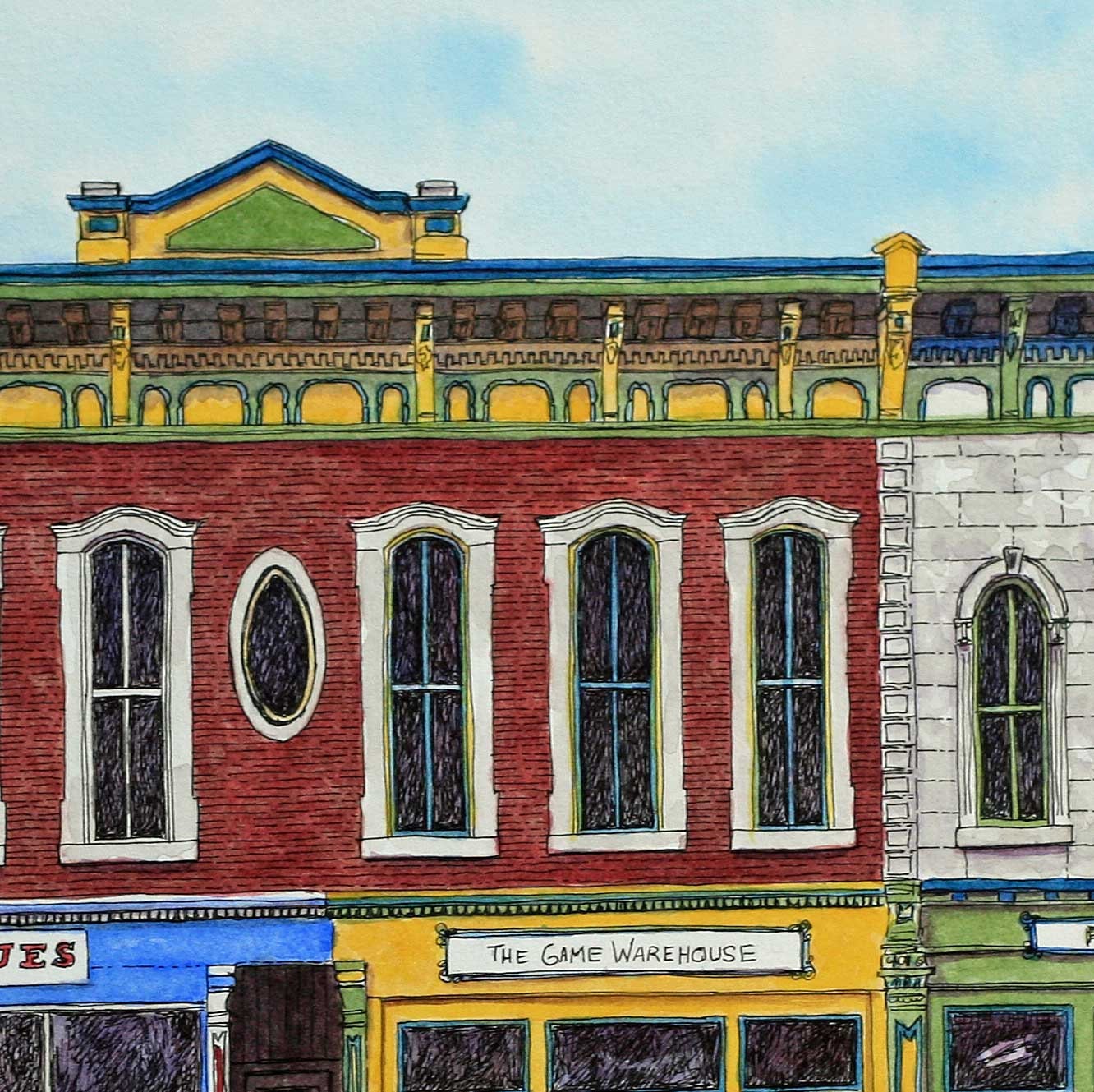 Greencastle Indiana Architectural Art Original Watercolor - Etsy