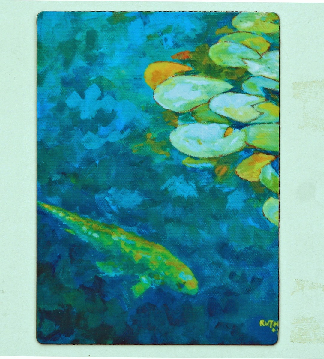 Koi Pond Flexible Refrigerator Magnet 5.5"x4" Large Original Lily Pad ...