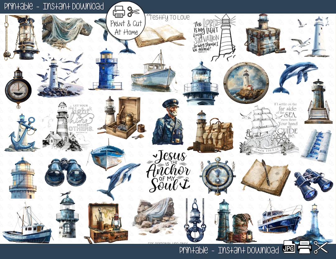 Anchored in Jesus - Nautical - Lighthouse - Religious Bible Study ...