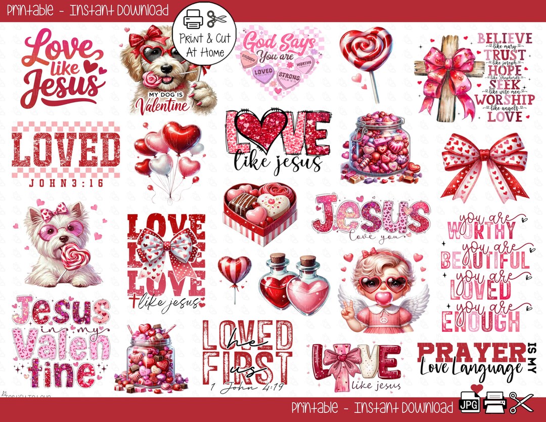 Love Like Jesus - Valentines Day - Christian - Digital Planner Stickers ...