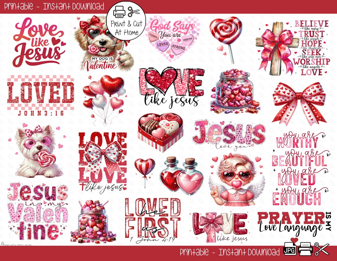 Love Like Jesus - Valentines Day - Christian - Digital Planner Stickers ...