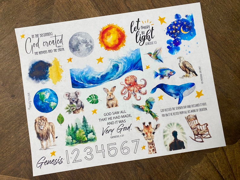 Genesis - Creation Sticker Pack - Jesus - Religious Bible Study ...