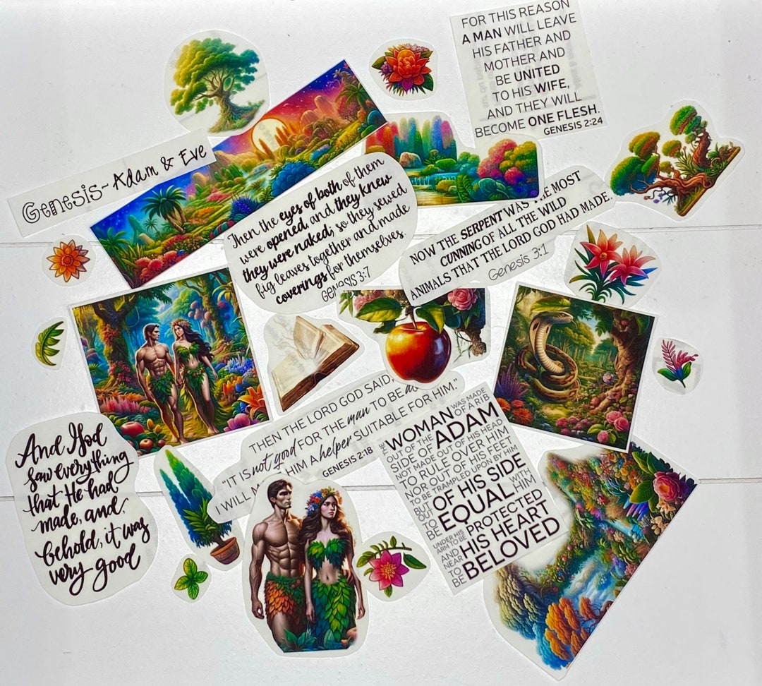 Genesis - Adam & Eve Sticker Pack - Jesus- Christian - Religious Bible ...