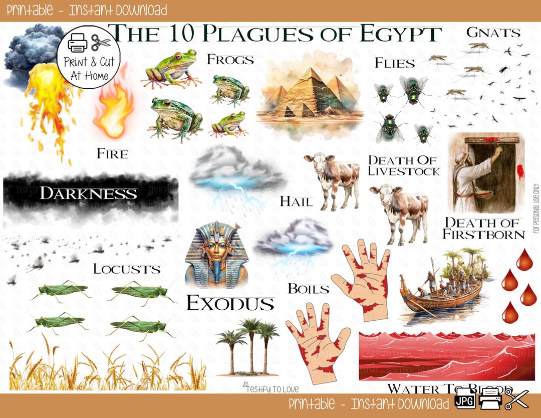 Exodus - the 10 Plagues of Egypt - Moses - Christian - Digital Planner ...