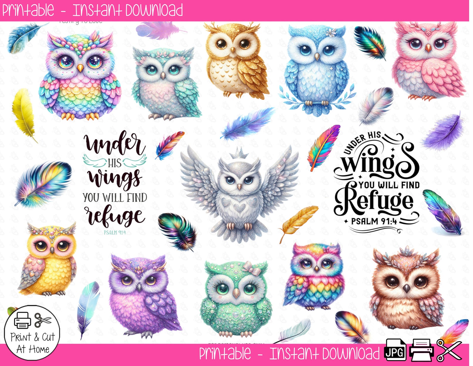 Under His Wings - Owls - Religious - Bible / Scripture / Planner ...