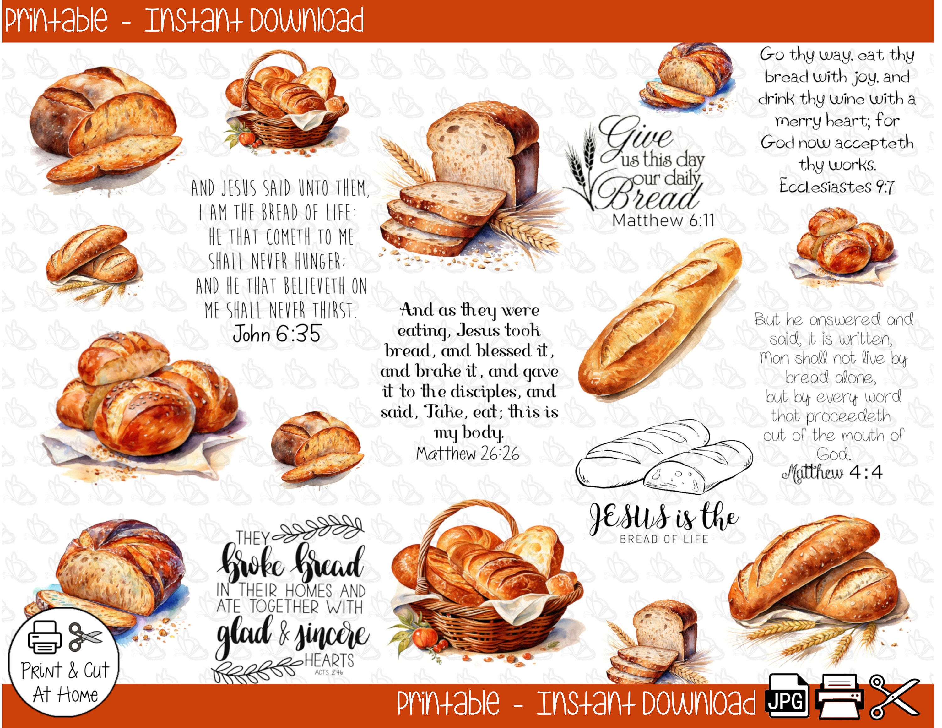 Bread of Life Bible Study Journaling Planner Printable Stickers - Etsy