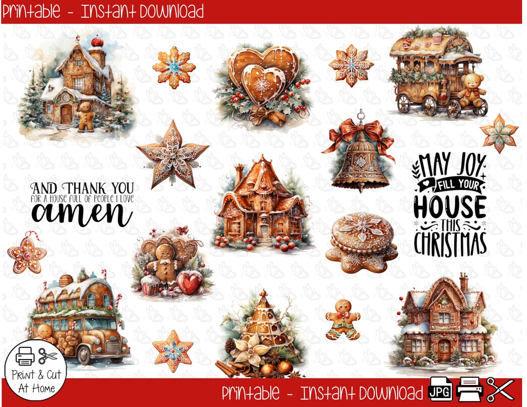 Christmas Gingerbread House Study Bible Journaling Printable Stickers ...