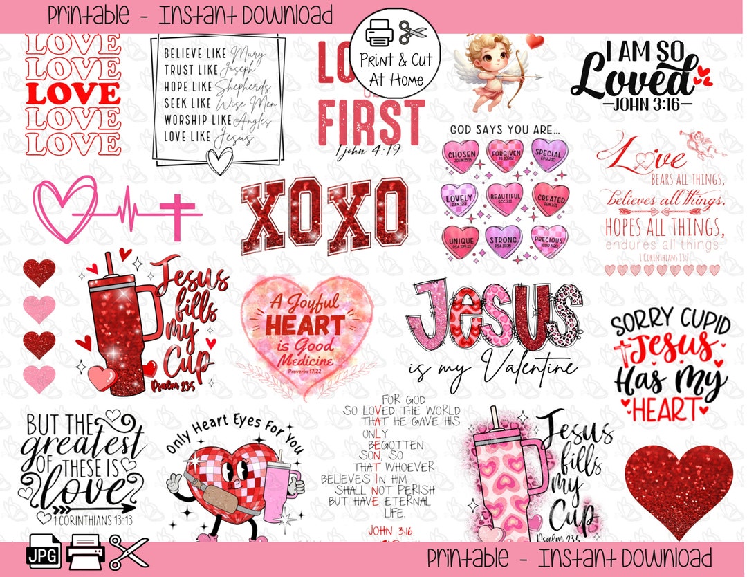 Valentines Day Bible Scripture Verses Study Journaling Printable ...