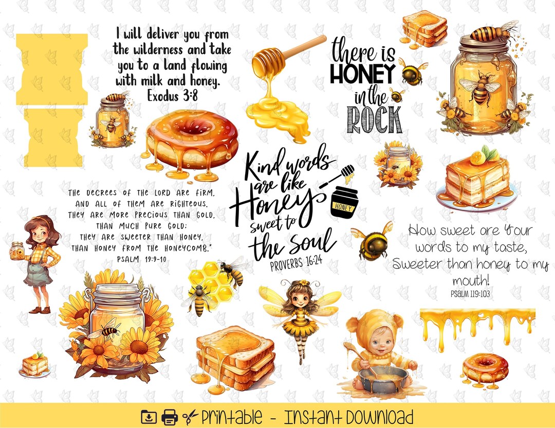 Honey in the Rock Bible Journaling Printable Stickers - Etsy