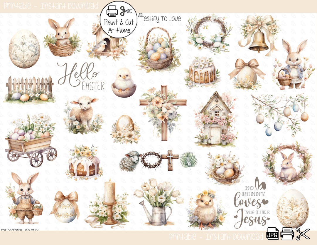 Rustic Easter - Christian - Digital Planner Stickers - Religious ...