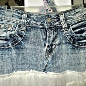 White Lace Ruffle Jean Skirt Antique French Ivory Fairy | Etsy