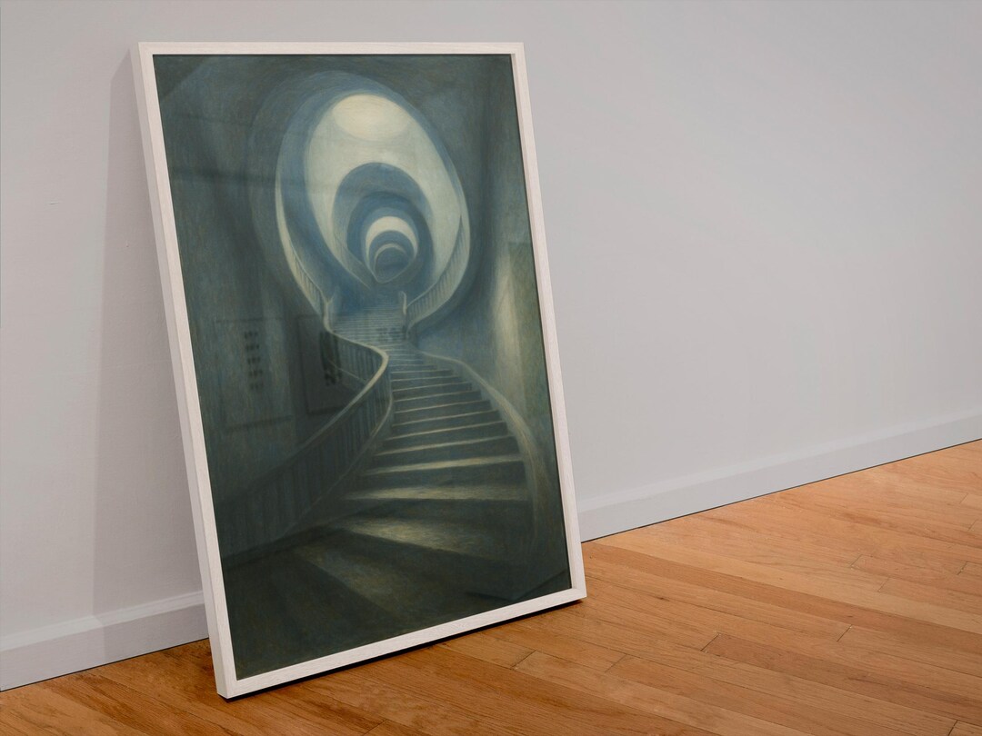 Surreal Infinite Staircase – Dreamcore AI Architecture Print, Liminal ...