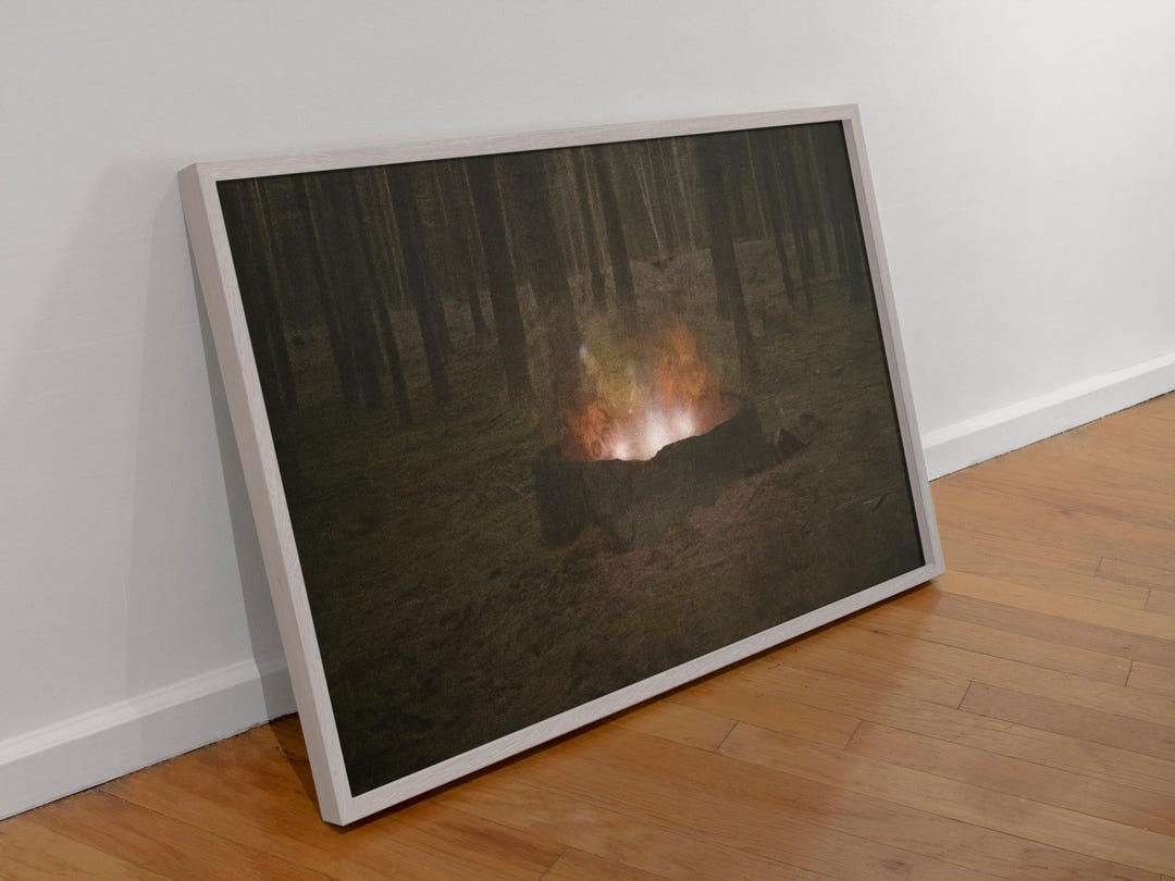 Haunted Forest Fire Pit Wall Art | Liminal Portal in Woods Digital ...
