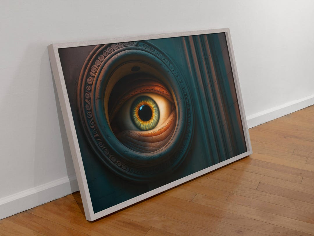 All-seeing Eye Surreal Wall Art – Hyperreal Eye in Ornate Frame ...