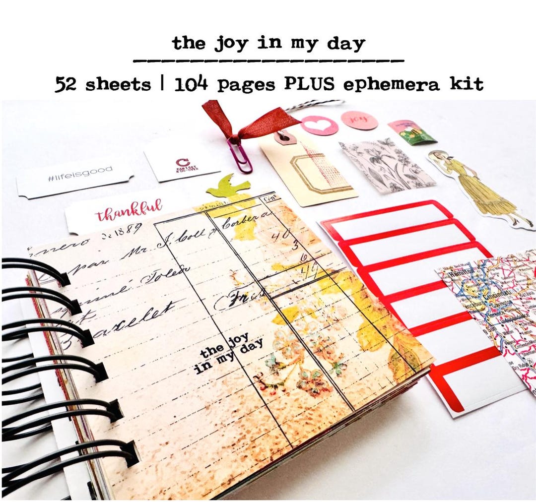 The Joy in My Day Mixed Paper Mini Book Journal Craft Kit Ephemera ...