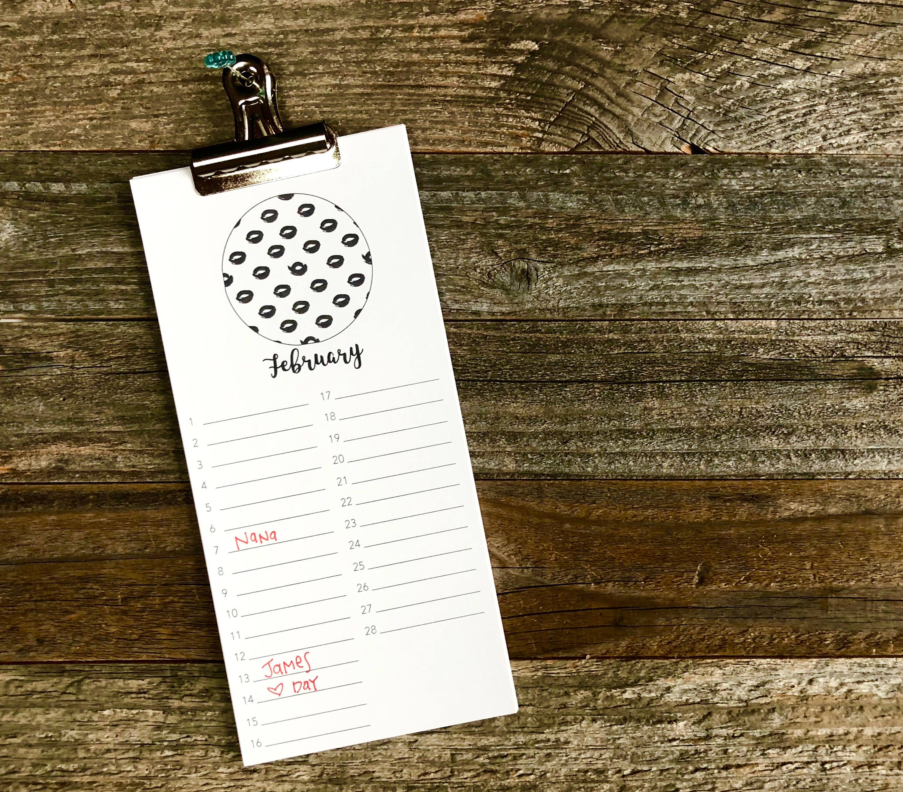 Perpetual Calendar Printable: Pink & Green Tropical Design (PDF) - Etsy