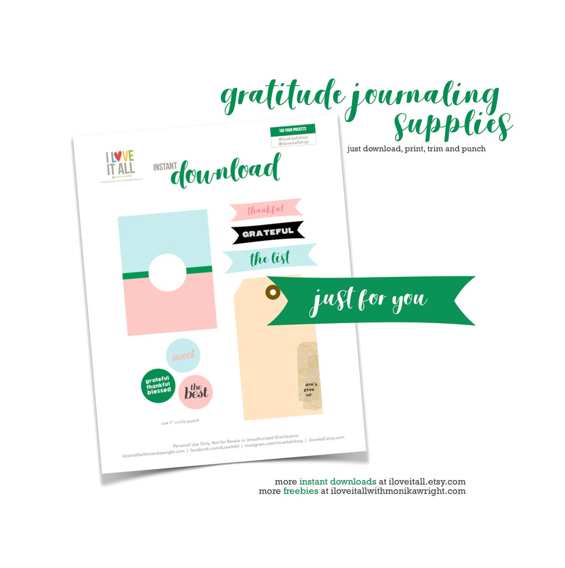 Grateful Thankful Blessed, Gratitude Journaling Prompt, Printable Paper ...