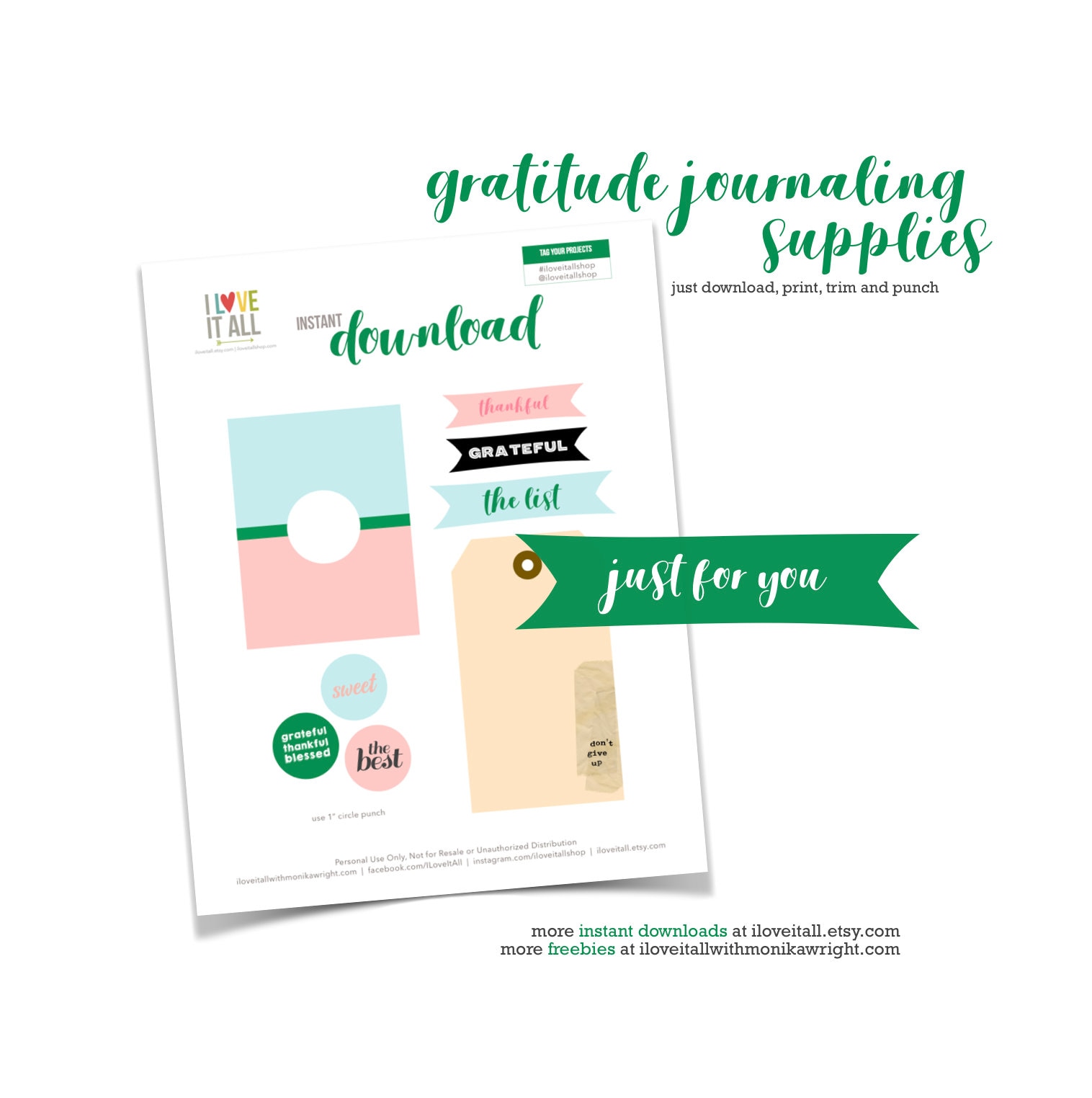 Grateful Thankful Blessed, Gratitude Journaling Prompt, Printable Paper ...