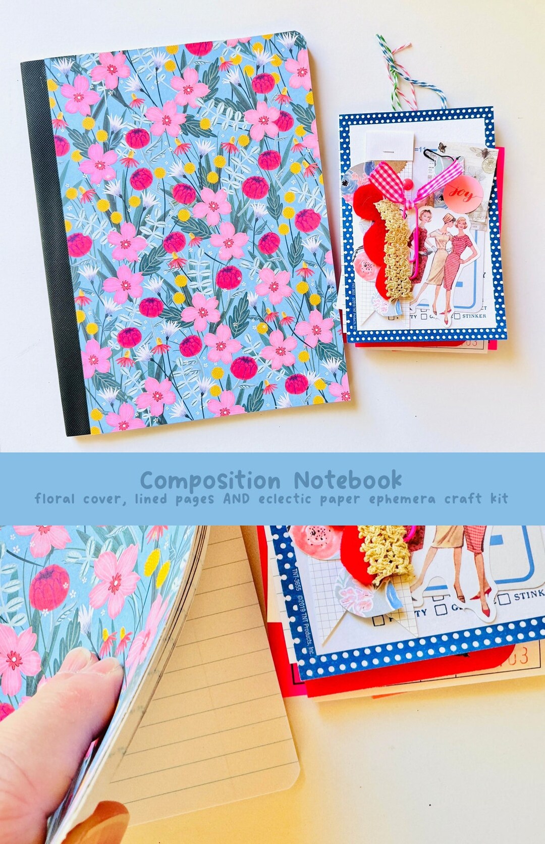 Cute Floral Composition Notebook Note Taking Journal Positive Thinking ...