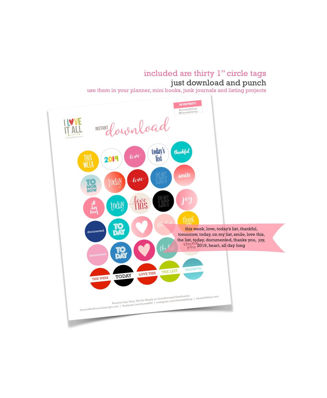 Days of the Week Months of the Year Monthly Tags Month | Etsy