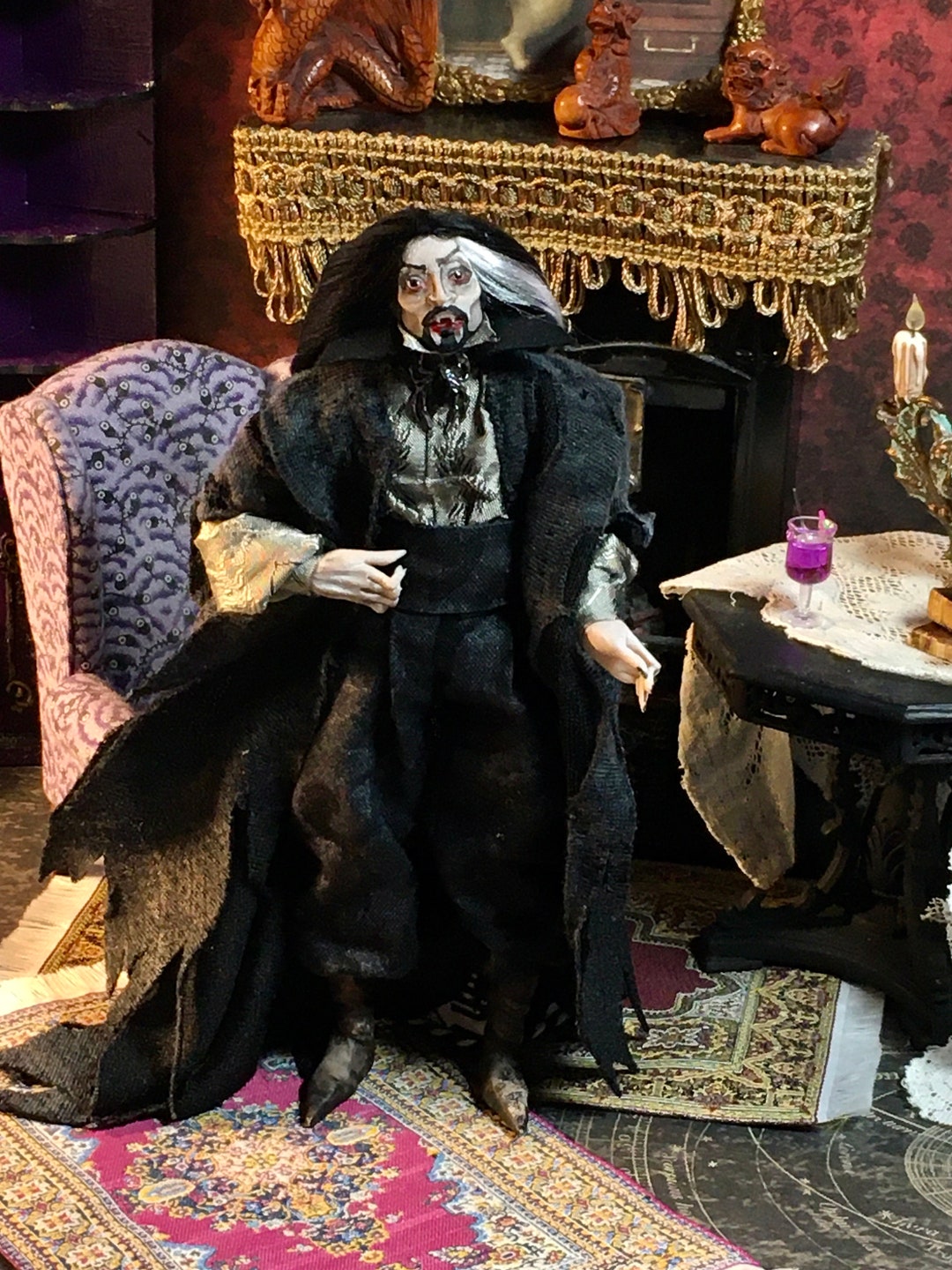 Miniature, Miniature Vampire, Dollhouse Miniature, Halloween Miniature ...