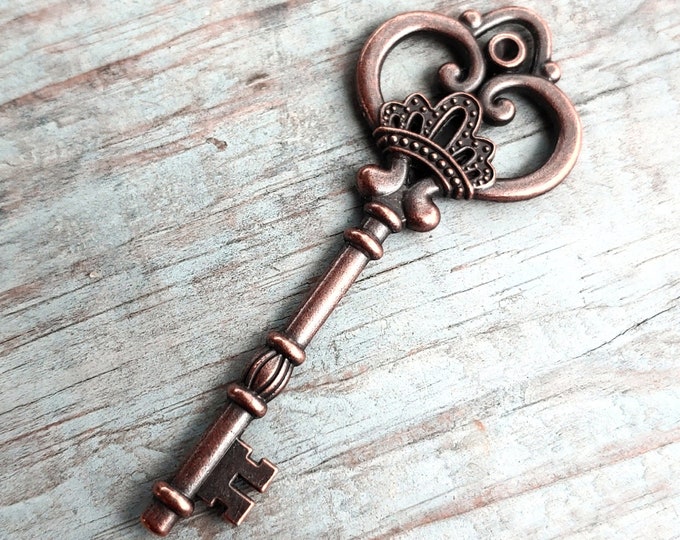 Large Skeleton Key 1 Vintage Look Style Wedding 82mm/3.25" Pendant ...
