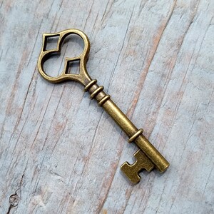 Skeleton Key 1 Steampunk Large Pendant Antiqued Rustic Bronze 2.4 ...