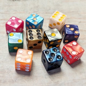 Multicolor Dice With Marbled Design 10 Die 10 Different Assorted Colors ...