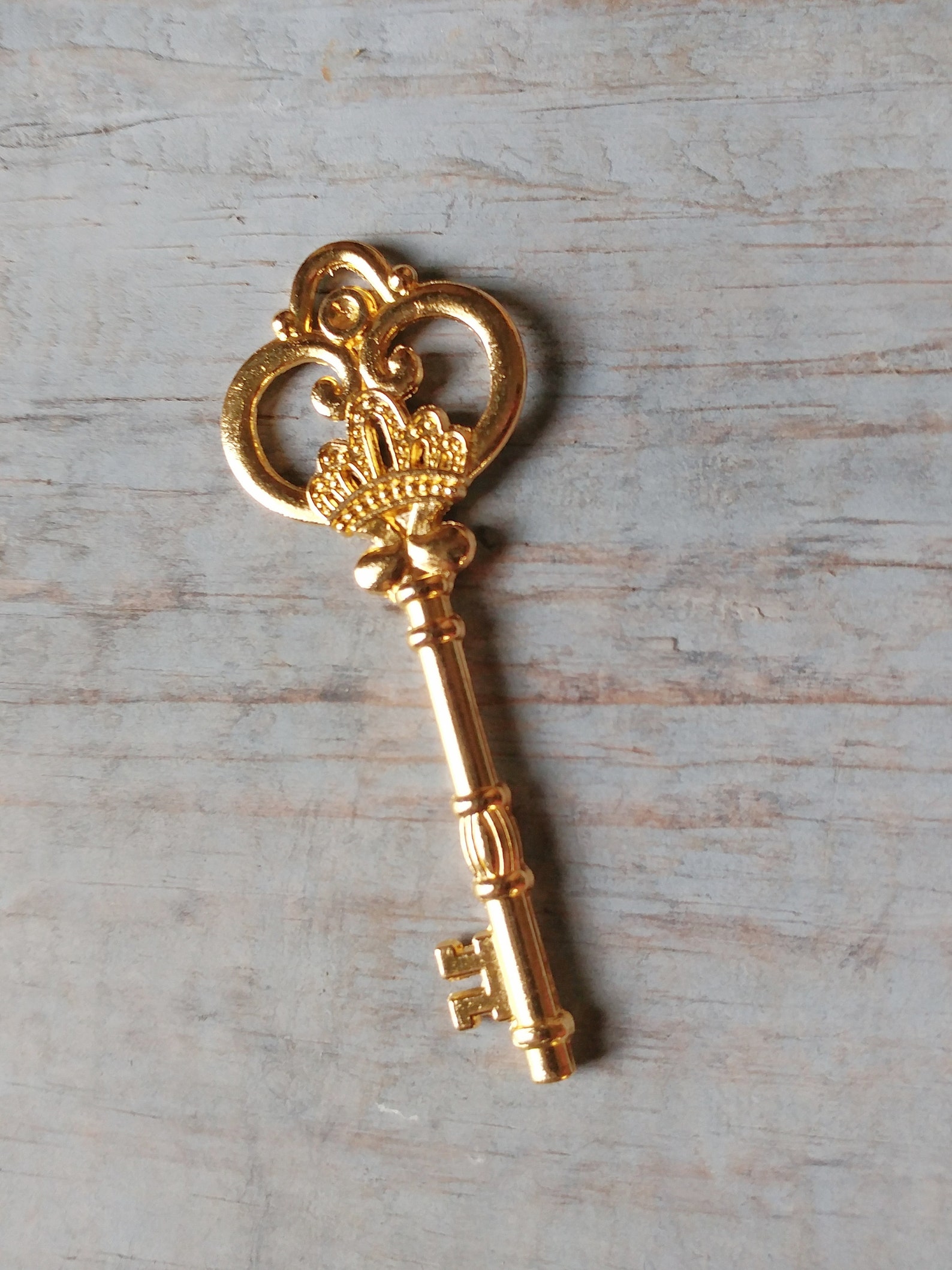 Large Skeleton Key Antiqued Gold Key Ornate Steampunk Vintage - Etsy