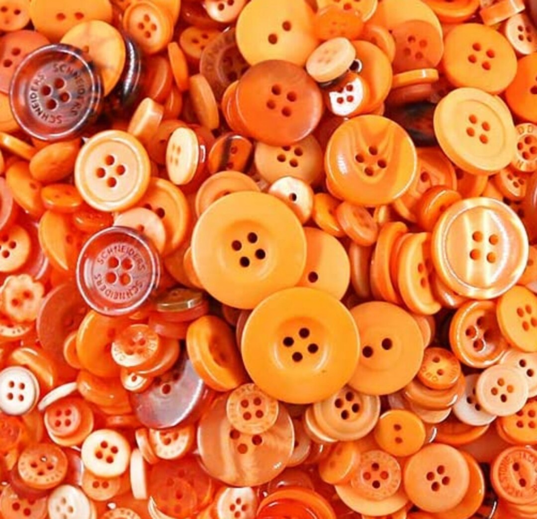 Assorted Buttons Mixed Orange Colors and Sizes Resin Craft Supply Bulk ...