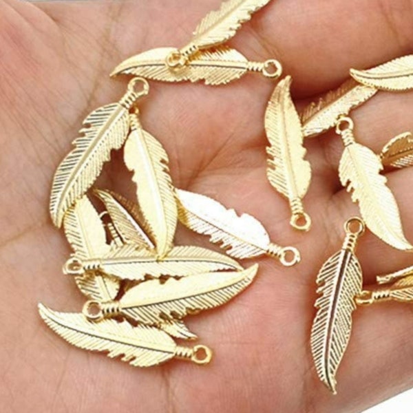 Feather Charm - Etsy