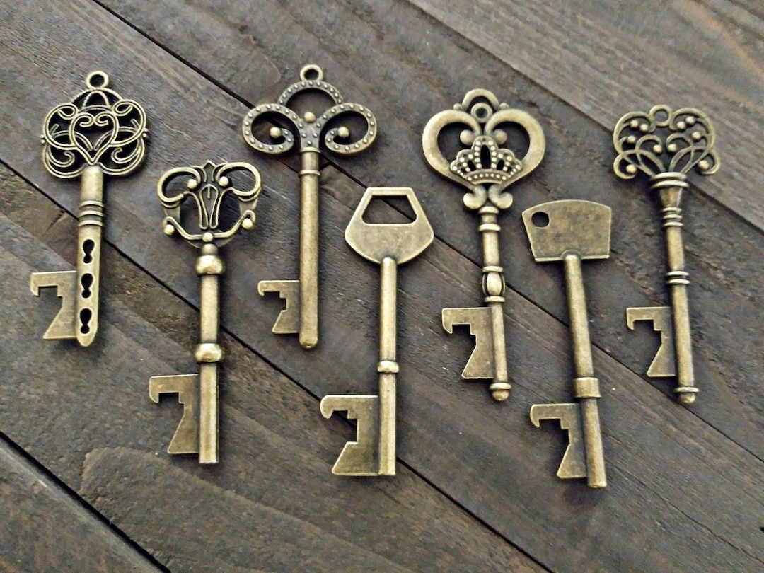 Bulk Large Skeleton Keys Bulk 40 Assorted Mix Bottle Opening Antiqued ...