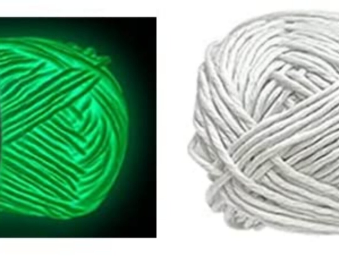 Glow in the Dark Yarn White 55 Yards Night Glow UV Reactive Luminous ...