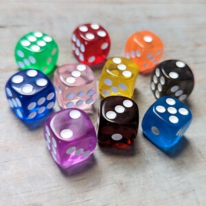 Multicolor Dice With White Pips 10 Die 10 Different Assorted Colors ...