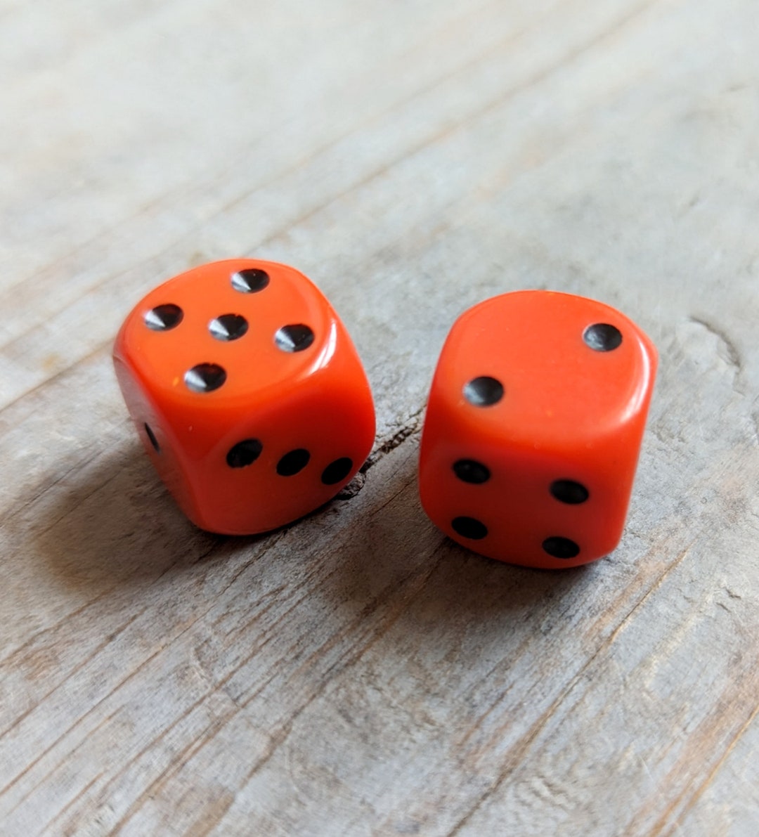 Orange Dice With Black Pips Standard Size 16mm Rounded Corners Six ...