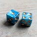 Blue Dice With Gold Pips 2 Marbled Swirl Design Standard Size 16mm ...